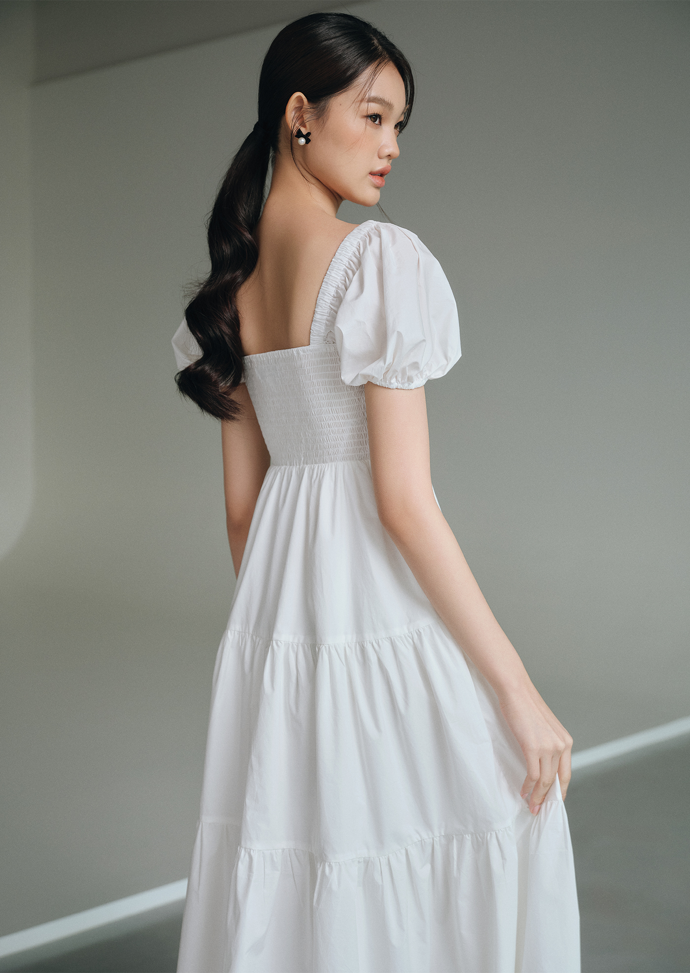 Doha Midaxi Dress - White | Caramel Monster