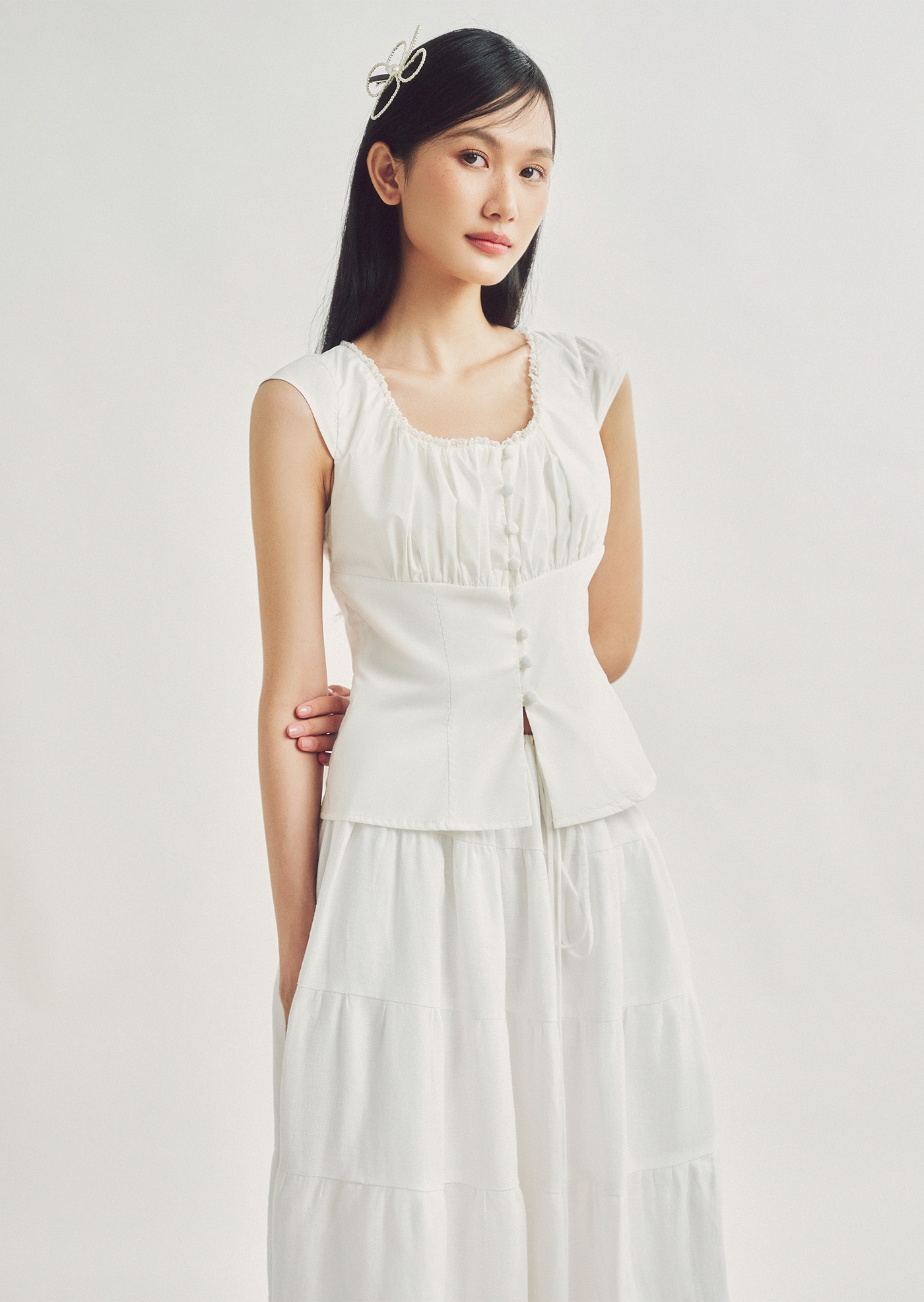 Cleo Top - White | Caramel Monster