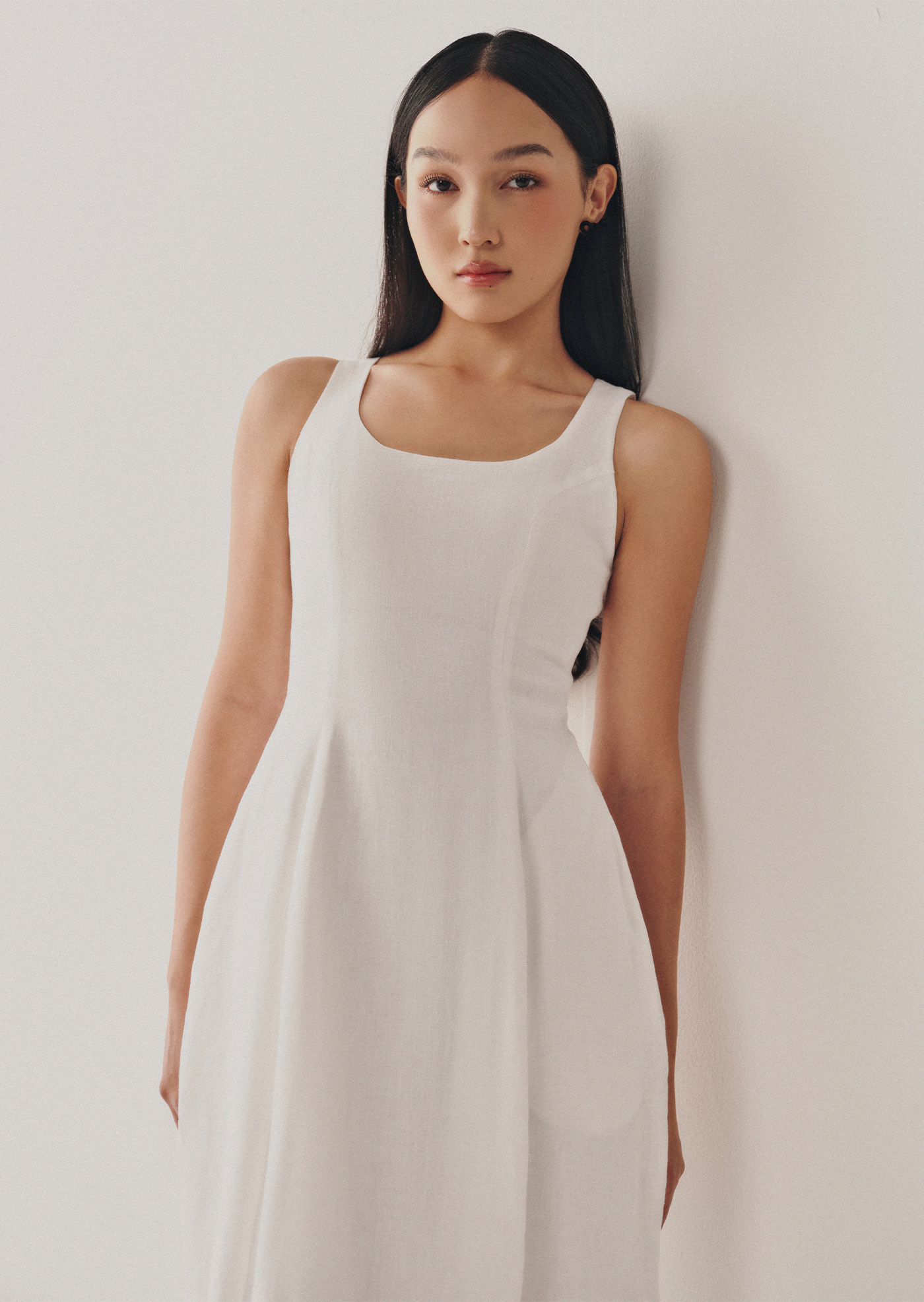 Stanley Midi Dress - White | Caramel Monster