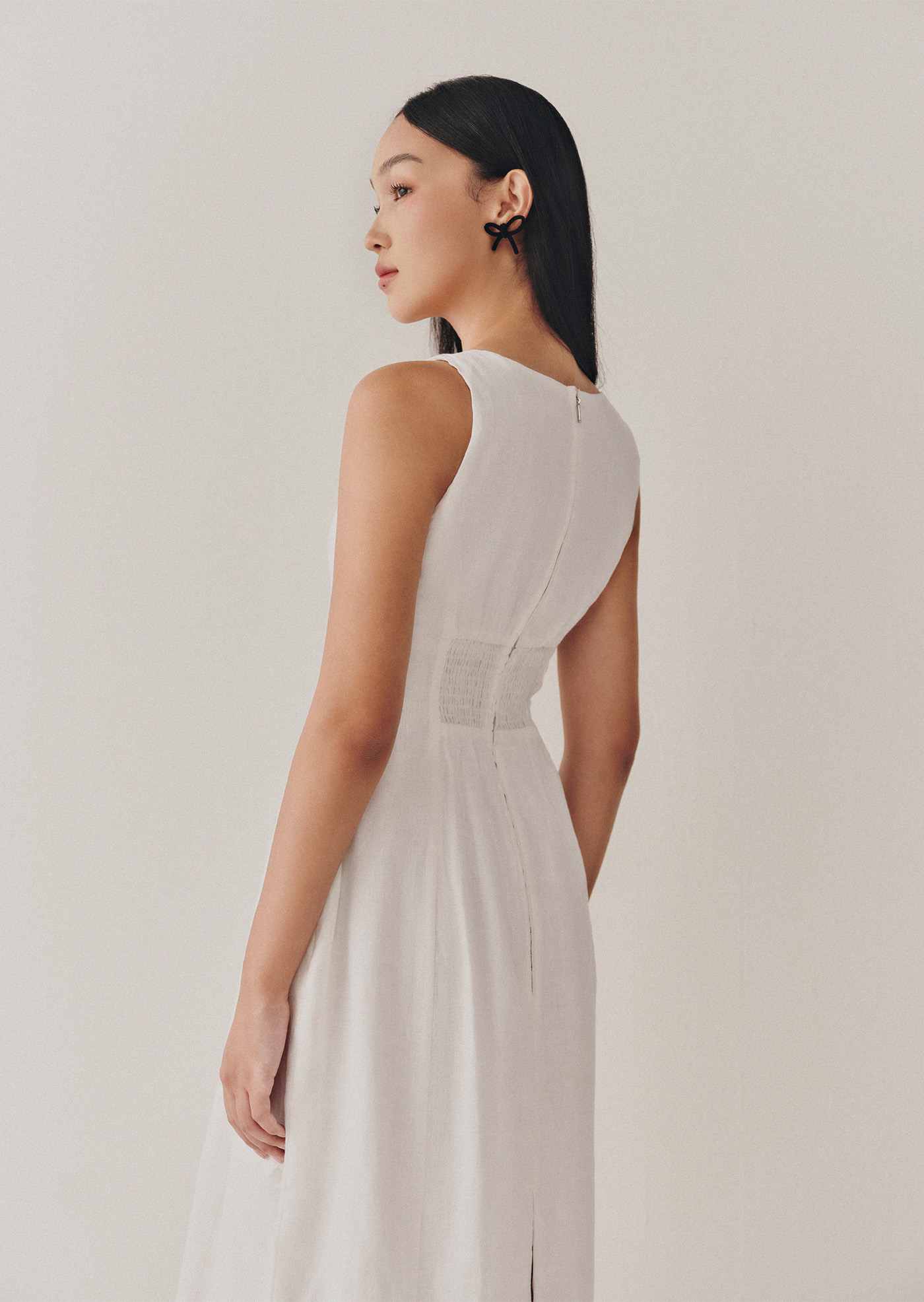 Stanley Midi Dress - White | Caramel Monster