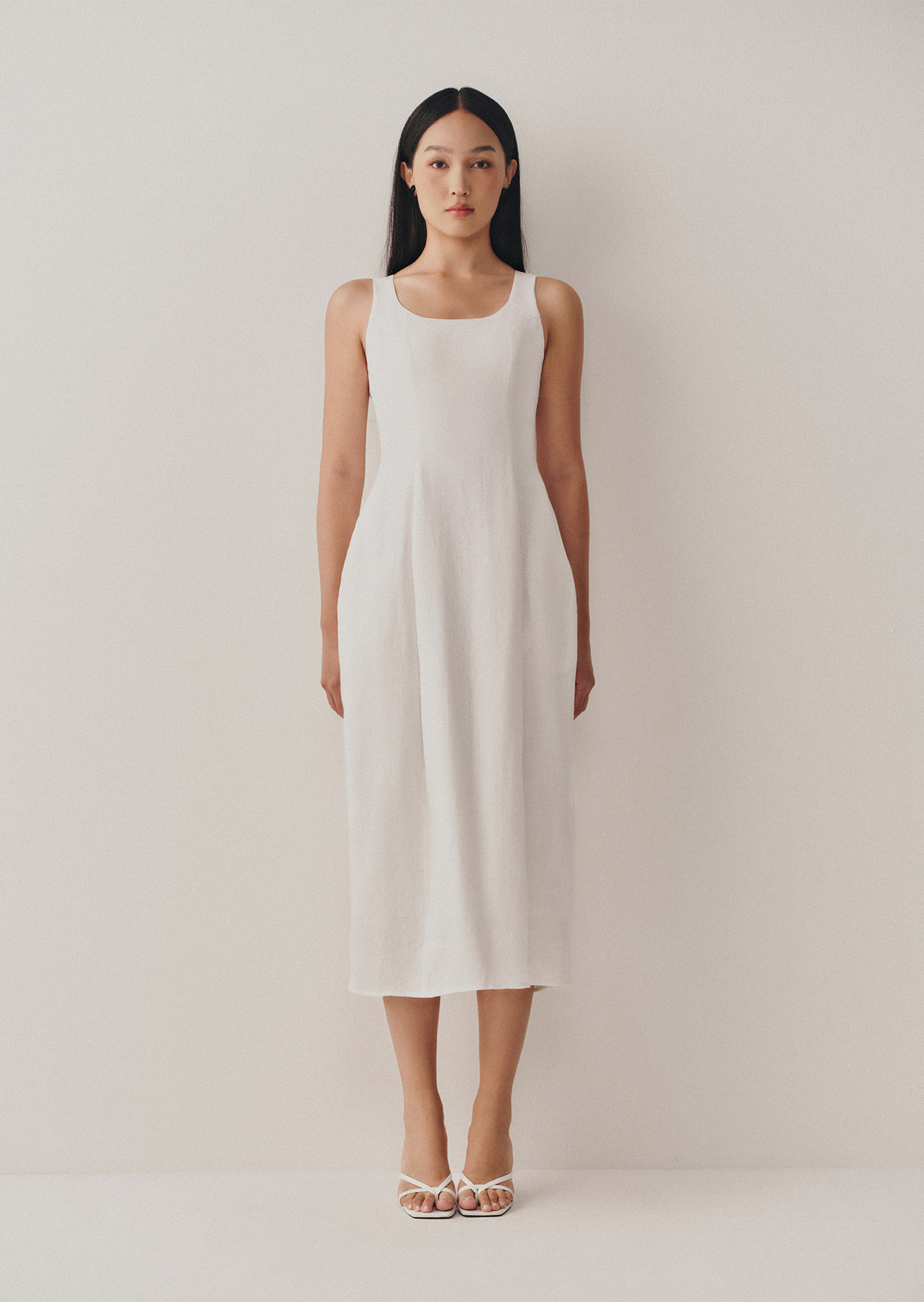 Stanley Midi Dress - White | Caramel Monster
