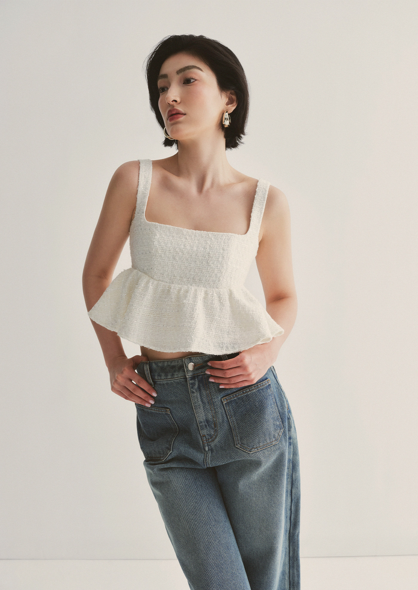 Minji Top - Ivory | Caramel Monster