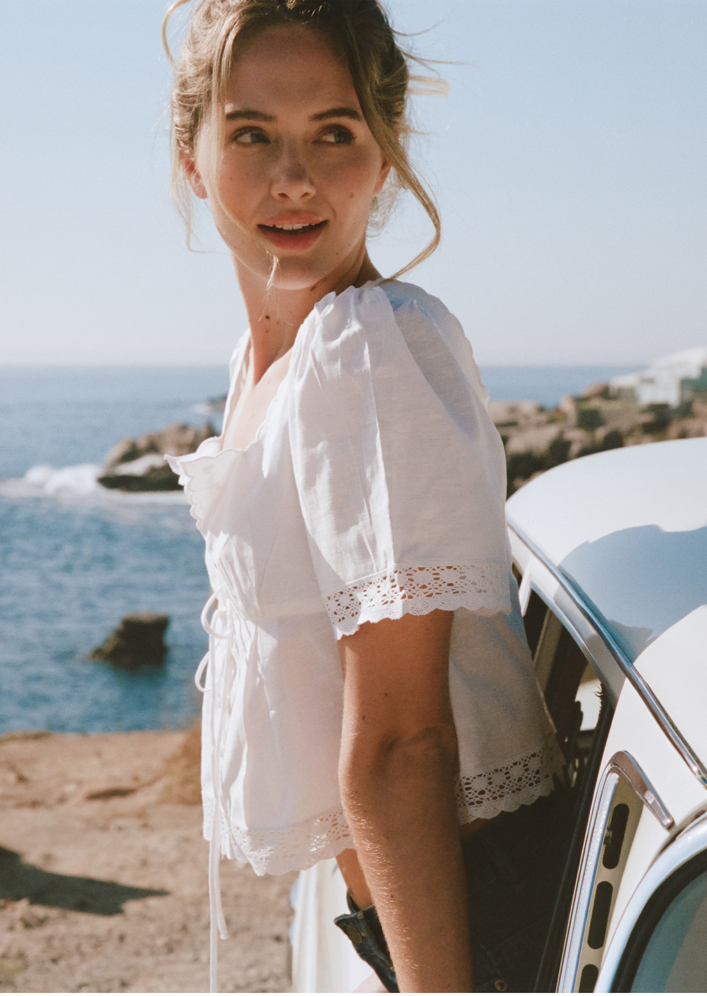 Maeve Top - White | Caramel Monster