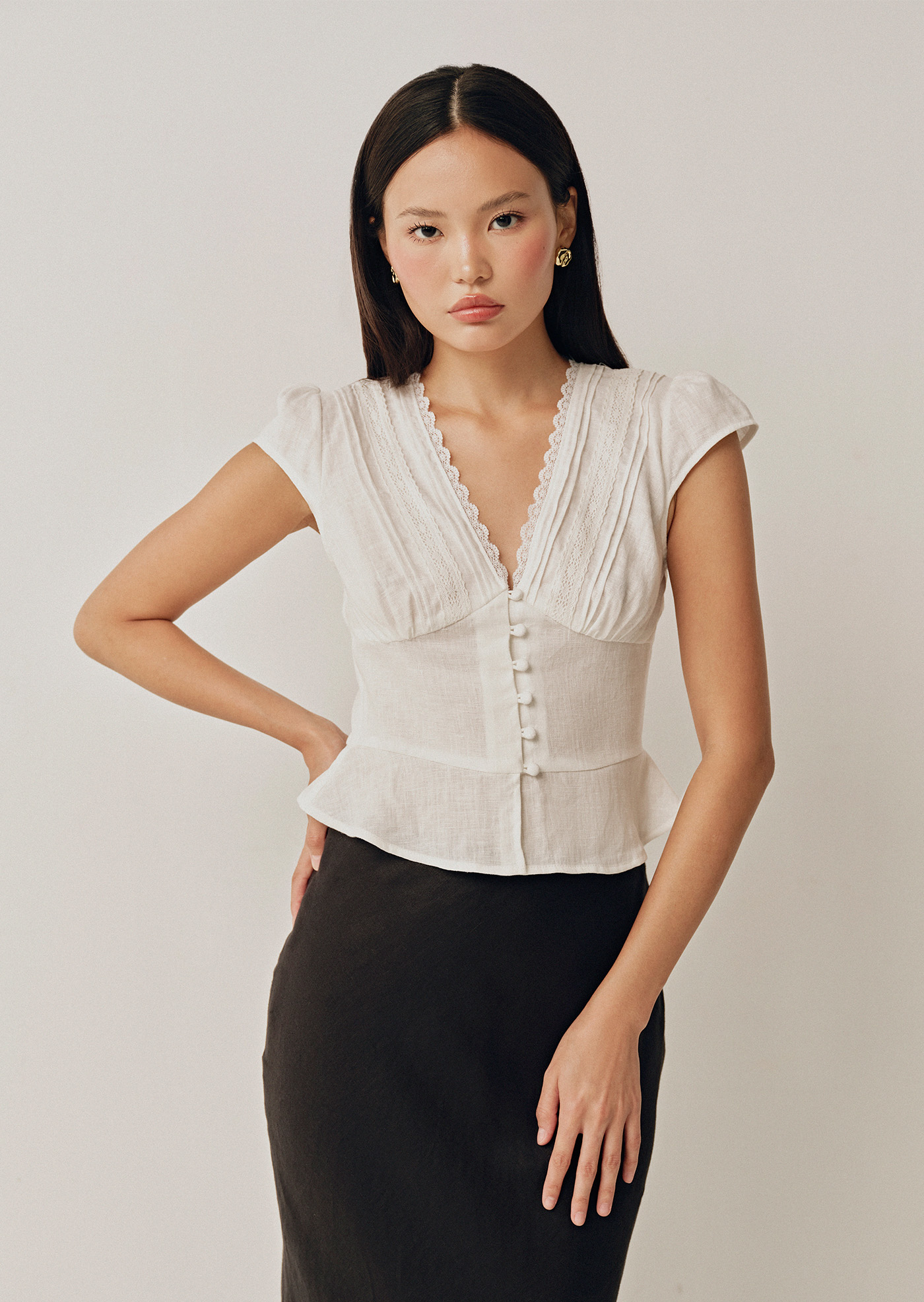 Anya Top - White | Caramel Monster