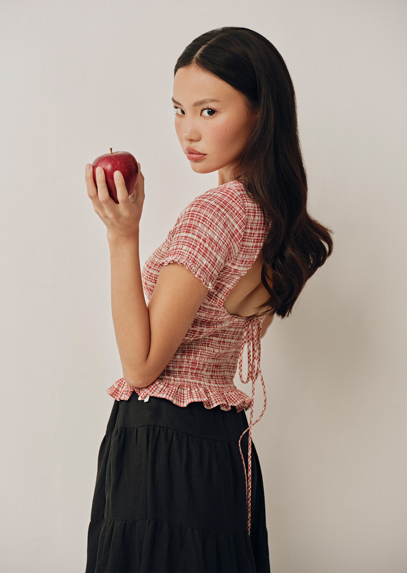 Maris Top - Paris Checked | Caramel Monster