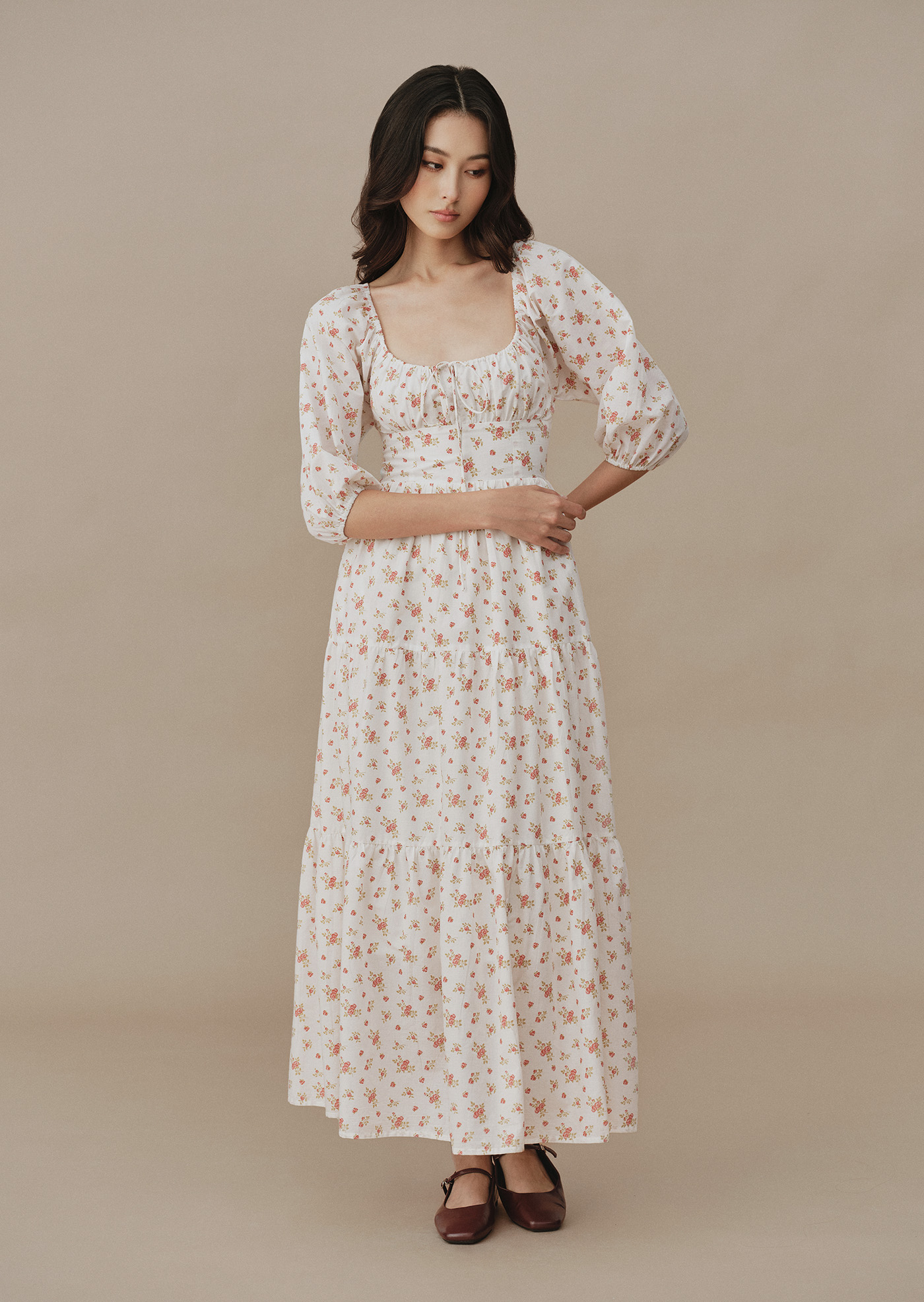 Phoebe Maxi Dress - Gallica In Cayenne | Caramel Monster