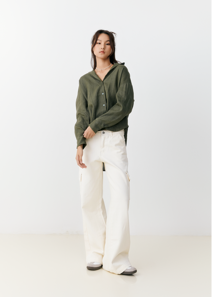 Pepper Oversize Shirt - Basil | Caramel Monster