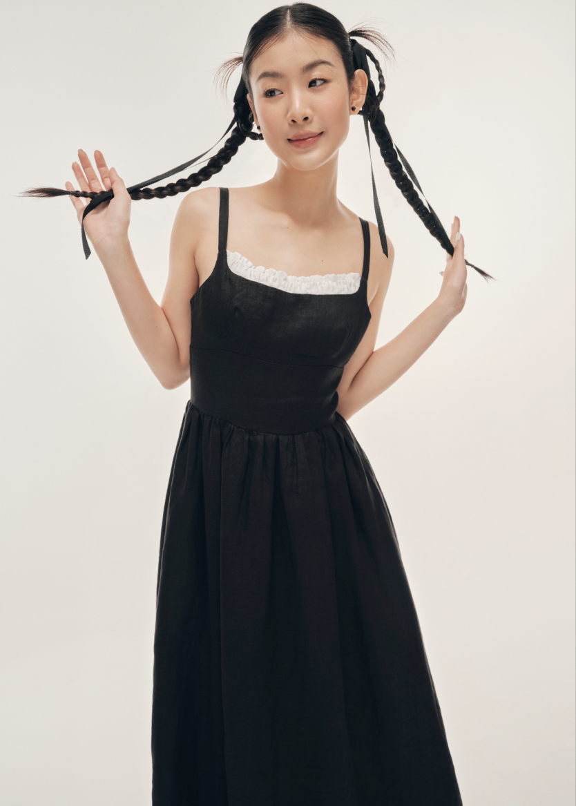 Nikita Midi Dress - Black | Caramel Monster