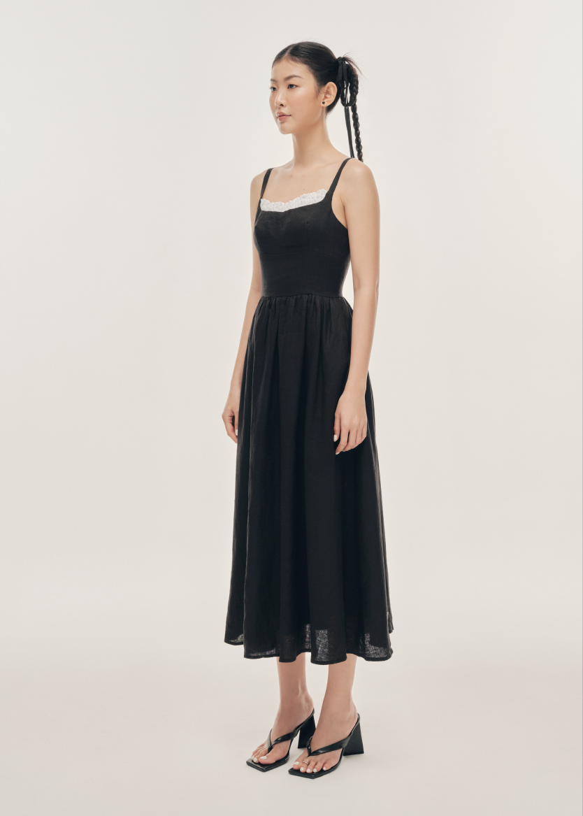 Nikita Midi Dress - Black | Caramel Monster